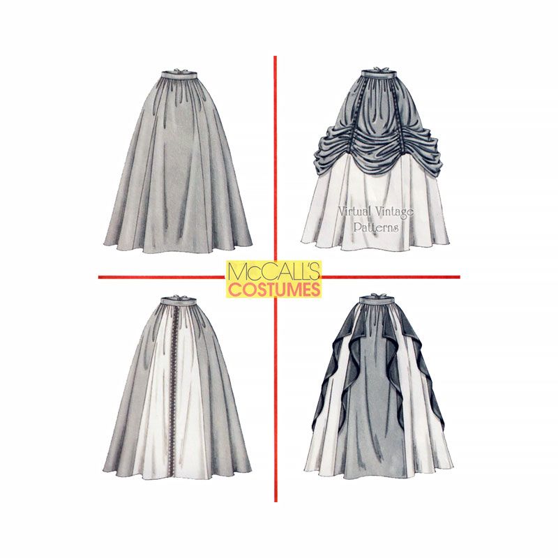 Renaissance Skirt Pattern, McCall's 4090, 10-16, Uncut