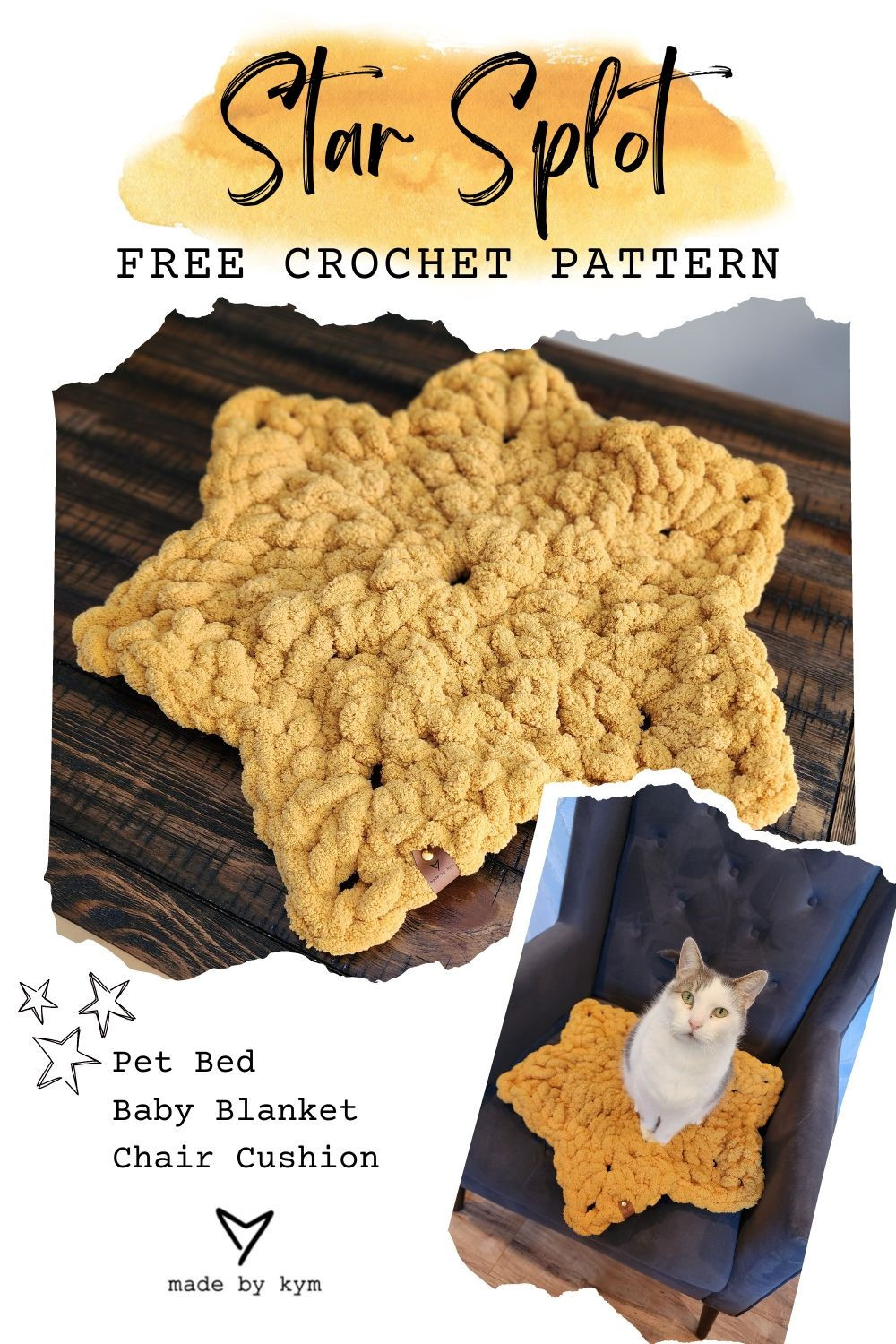 Star Splot Pet Bed (FREE CROCHET PATTERN)