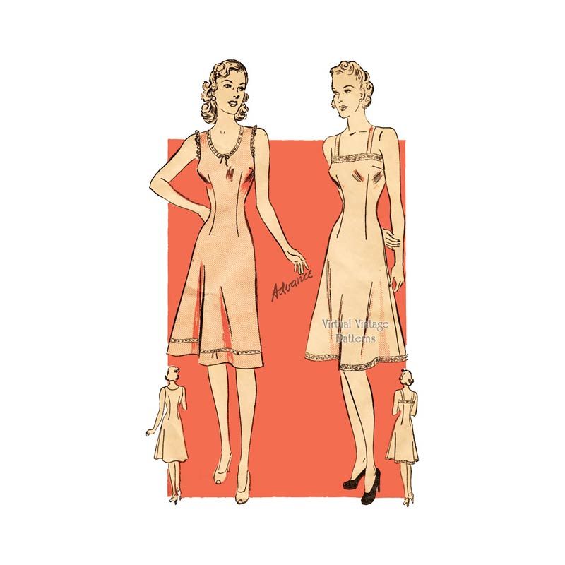 1940s Vintage Slip Pattern, Advance 2567, Lingerie Sewing Pattern