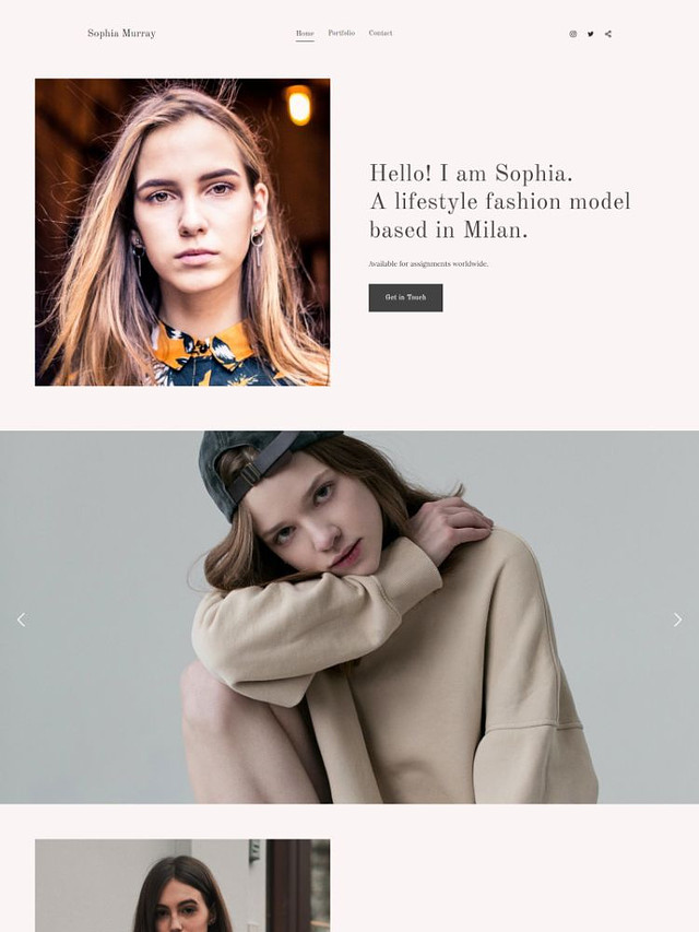 Model Portfolio Templates | Pixpa